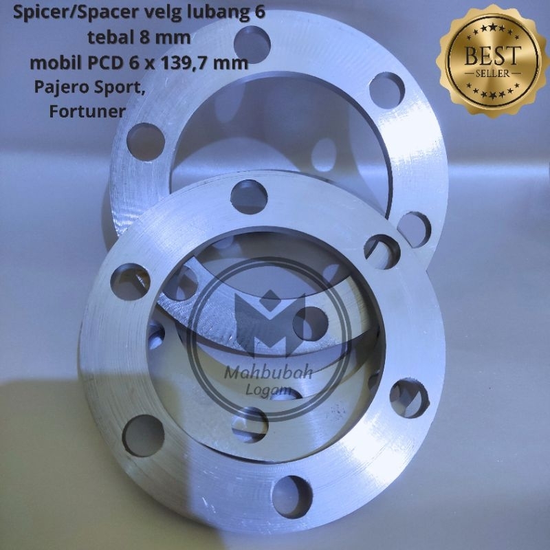 Jual Spacer Velg Mobil Lobang 6 Tebal 8 mm & 5 mm Untuk Mobil PCD 6 x ...