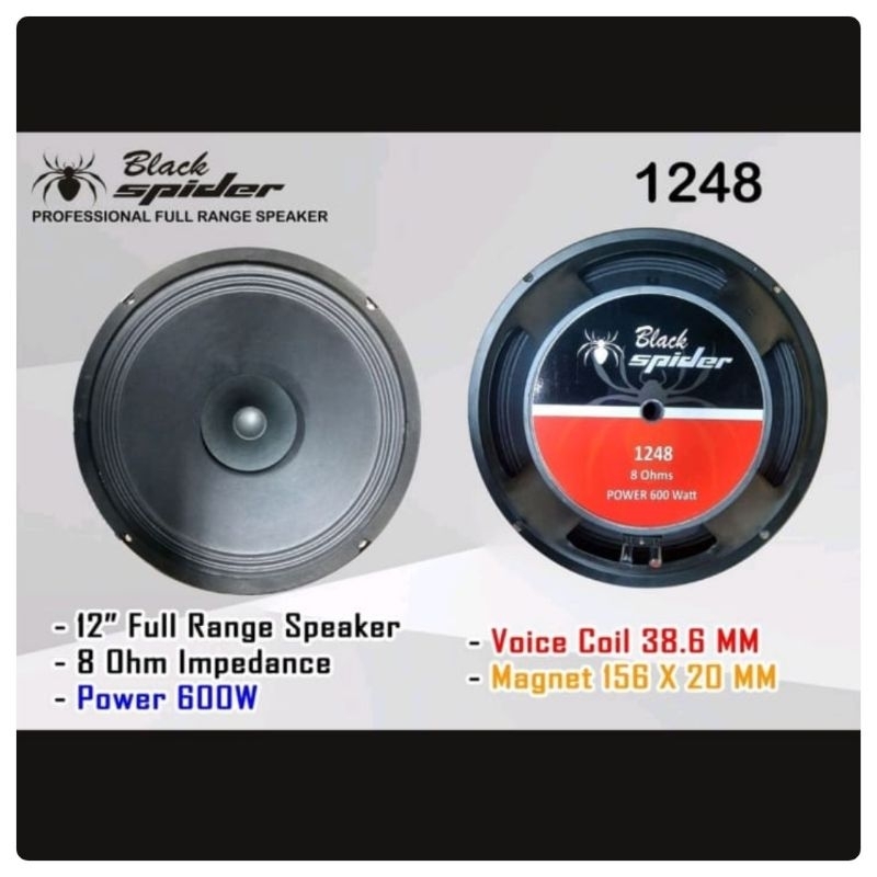 Jual Speaker Black Spider 12inch 1248 Komponen Speaker 12" Black Spider ...