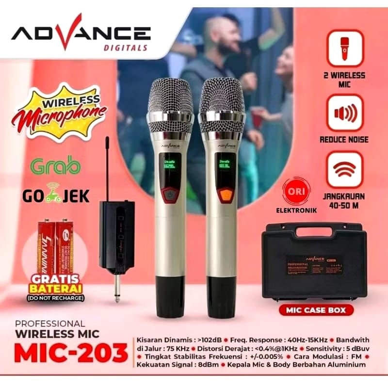 Jual ADVANCE Original Profesional Microphone Wireless Advance ...