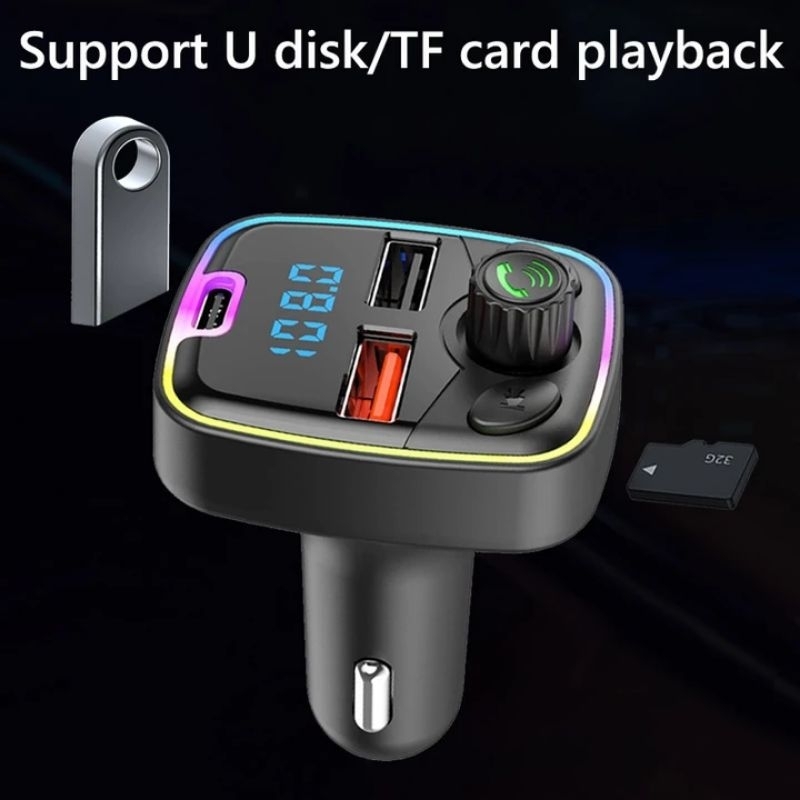 Jual Car Charger Mobil Wireles Dual Usb Type C Fast Charging Modulator ...