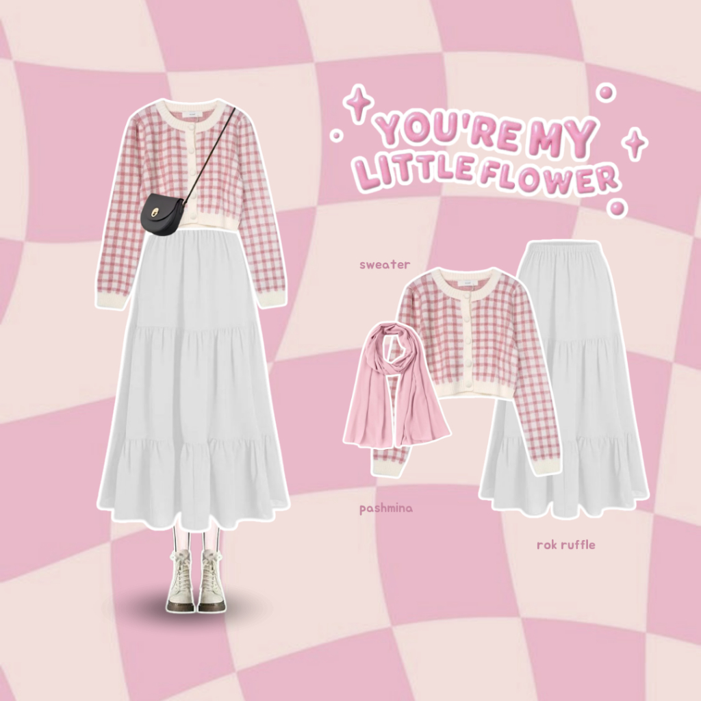 Jual 3in1 One Set Korean Style Set Outfit Perempuan Outfit Korea Outfit ...