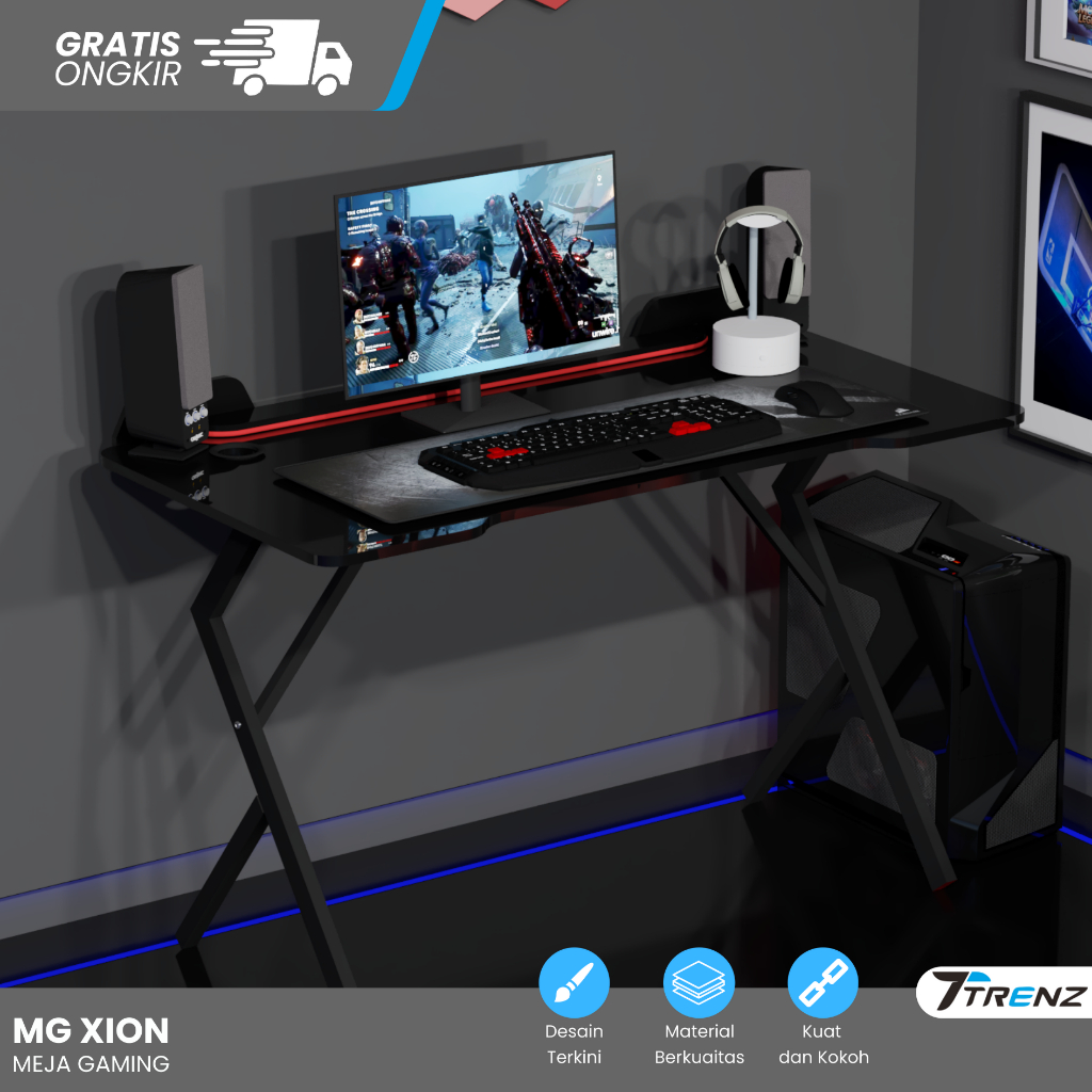 Jual TRENZ FURNITURE - MG XION | Meja Gaming Aesthetic | Minimalis ...