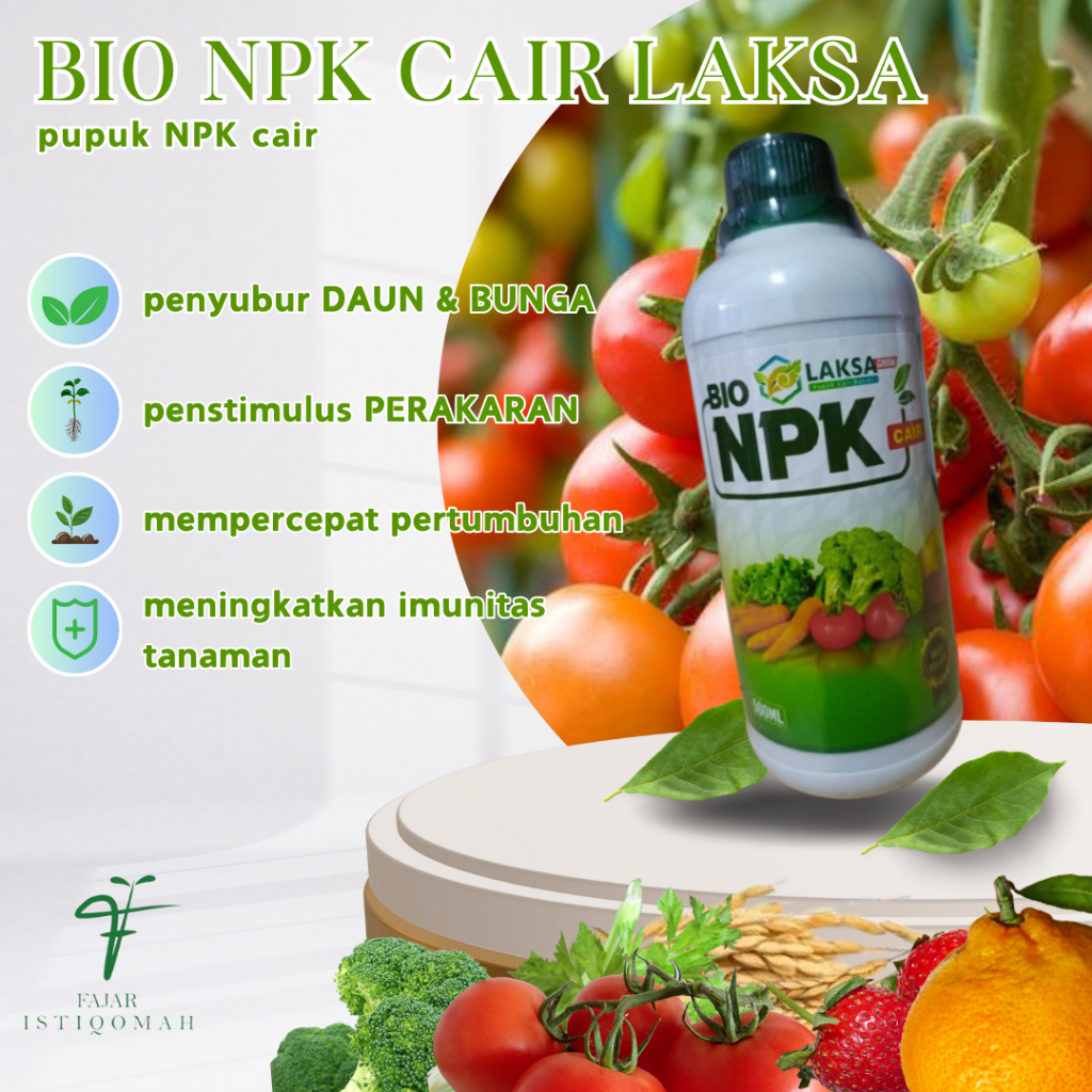 Jual BIO NPK LAKSA PUPUK NPK CAIR pupuk PELEBAT BUAH TOMAT ISI 500 ML pupuk BOOSTER tanaman ...