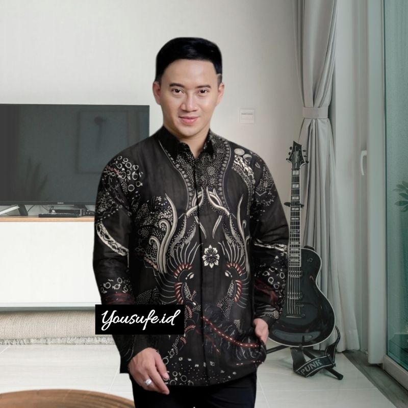 Jual Kemeja Batik Pria Lengan Panjang Kerja Katun Halus Motif Cicak ...
