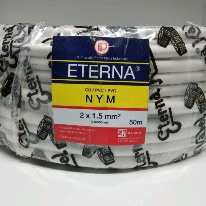 Jual KABEL LISTRIK ETERNA NYM 2X1.5 50METER | Shopee Indonesia