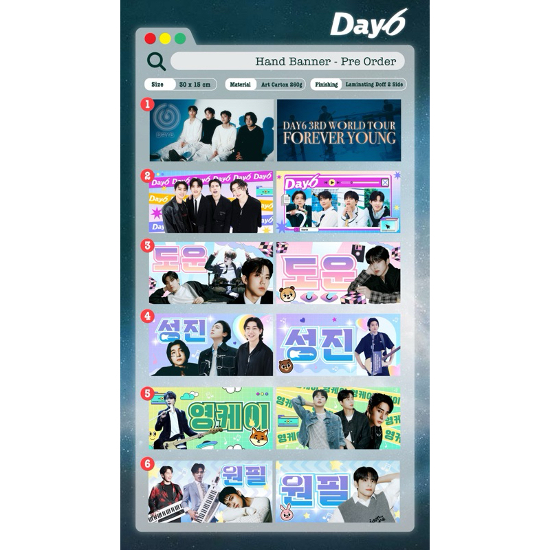 Jual Handbanner Day6 | Custom Banner K-pop 30x15cm | Shopee Indonesia