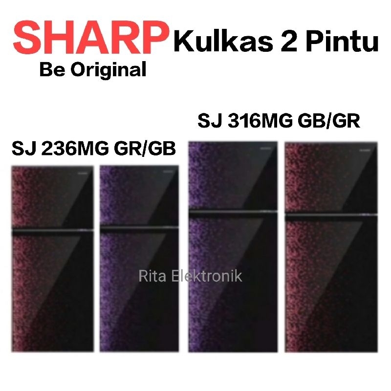 Jual kulkas dua pintu sharp SJ-316MG Dan SJ 236MG Shine Series | Shopee Indonesia