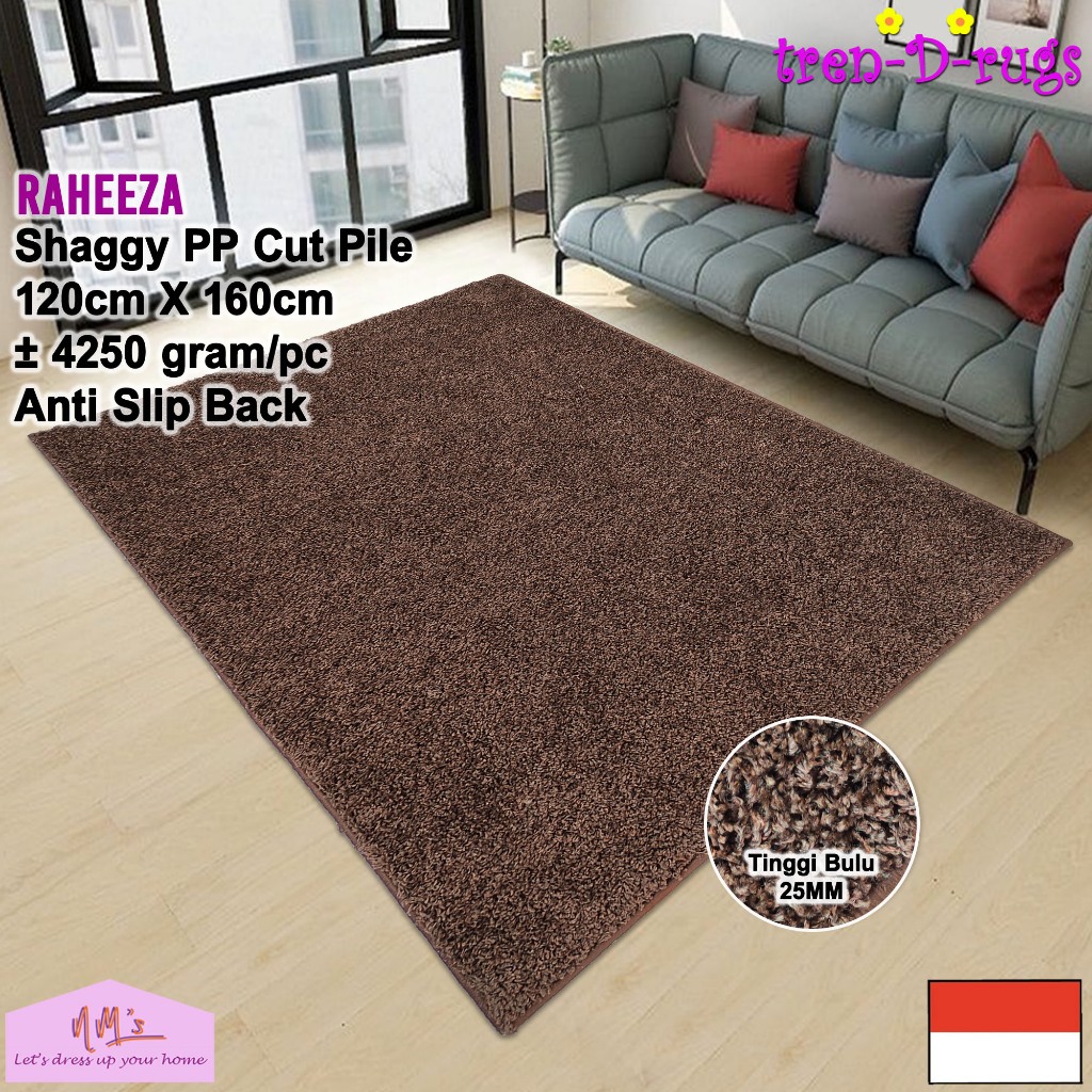 Jual Tren-D-rugs Karpet shaggy polos modern aesthetic 120 cm x 160 cm ...