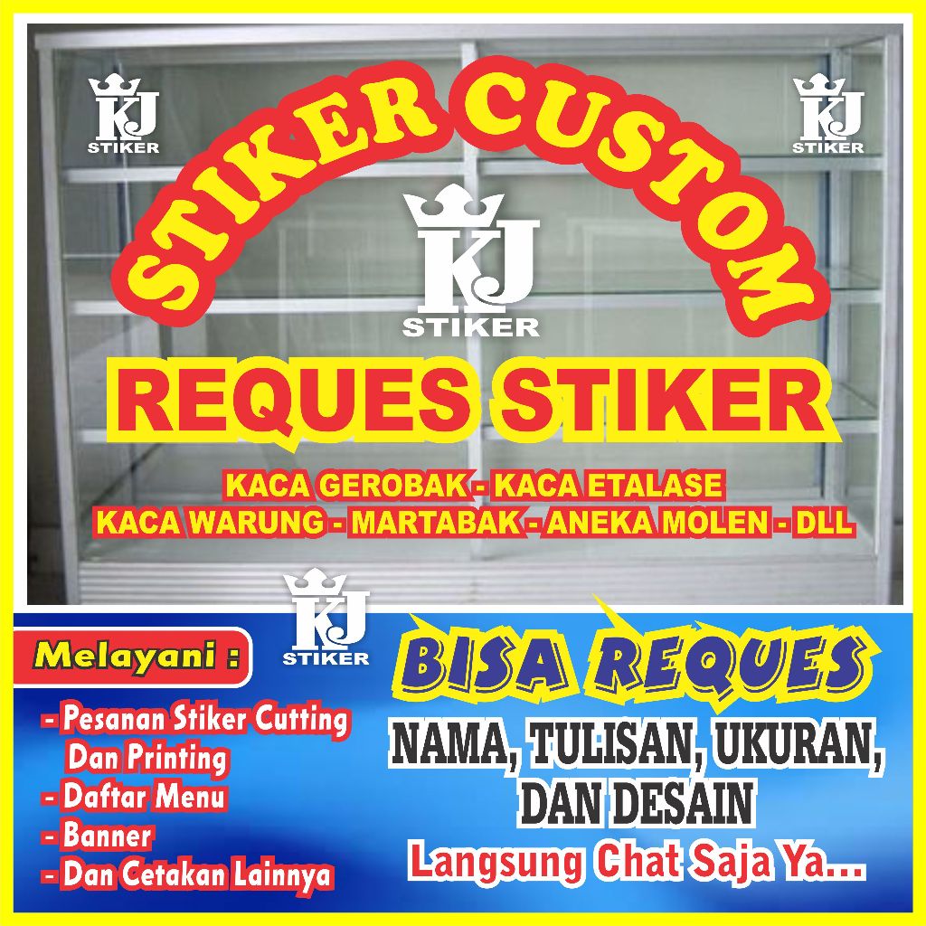 Jual STIKER CUSTOM STIKER KACA GEROBAK USAHA STIKER REQUES DESAIN NAMA ...