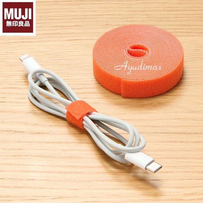 Jual MUJI Perforated Fastening Tape / Cord Cable Velcro Organizer ...