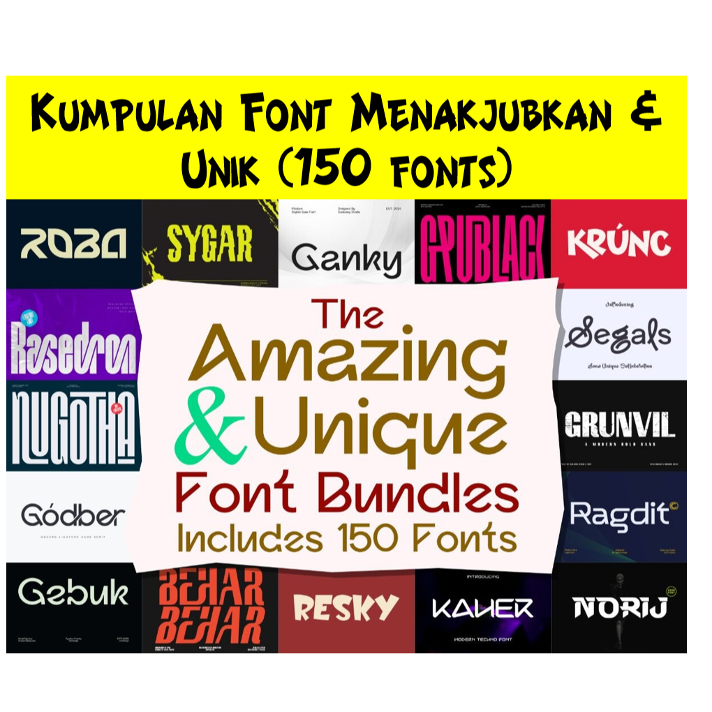 Jual Kumpulan Font Menakjubkan & Unik (150 fonts) | Shopee Indonesia