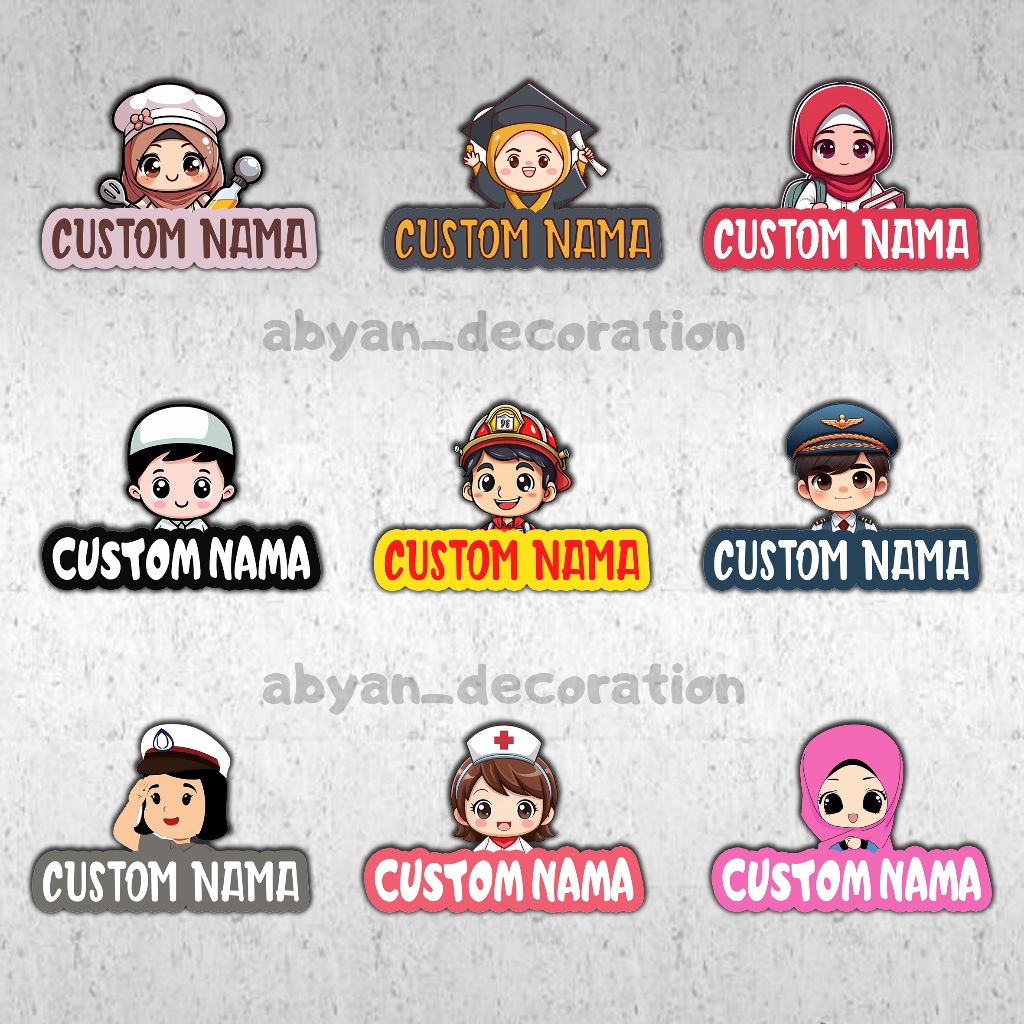Jual Custom nama animasi kartun motif ukiran wall decor | Shopee Indonesia