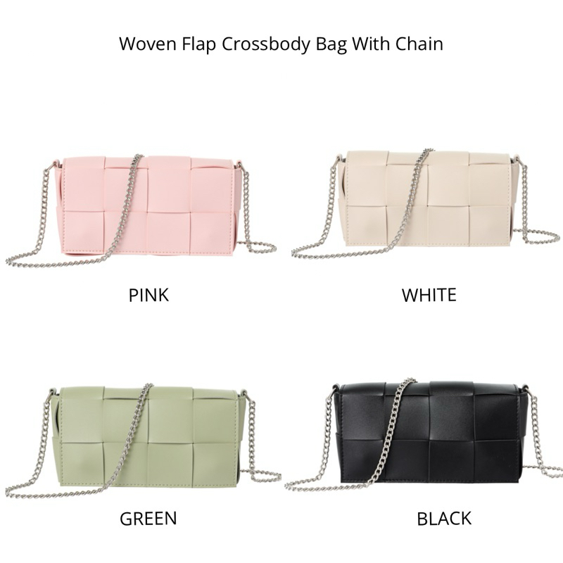 Jual Miniso Tas Woven Flap Crossbody Bag with Chain | Shopee Indonesia