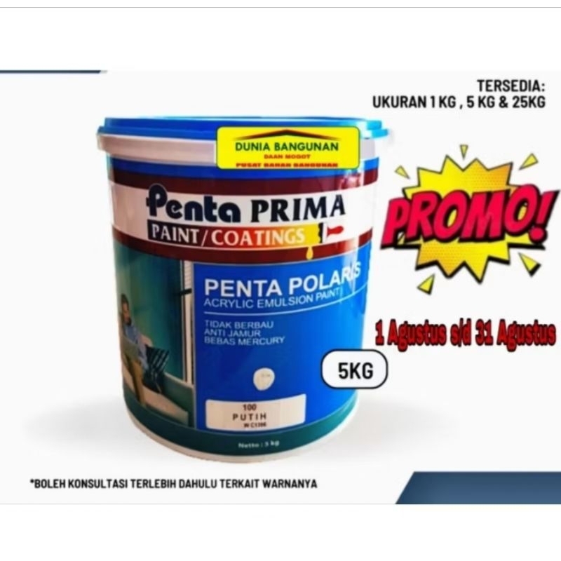 Jual Cat Tembok Penta Prima Penta Polaris Peach Glory 5 Kg | Shopee ...