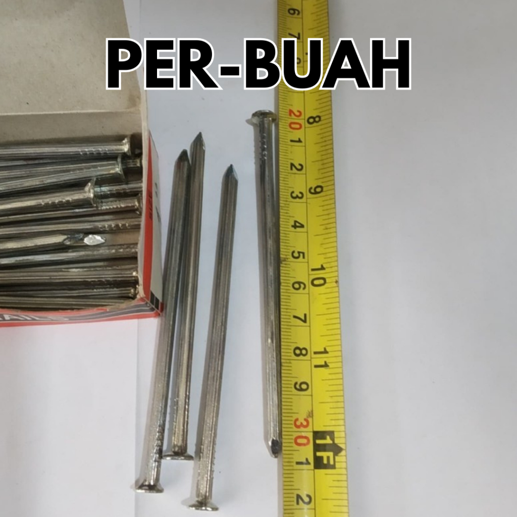 Jual PERBUAH Paku Beton 4 Inch RRT Putih Paku Tembok Dinding 100 mm 10 ...