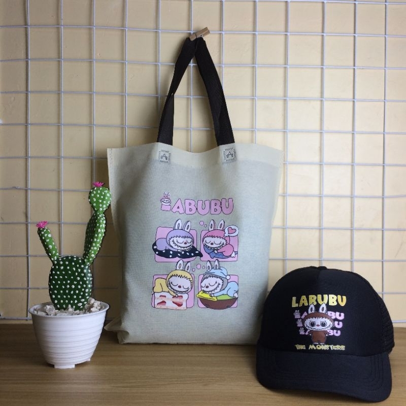 Jual Murah Bundling Totebag dan Topi Labubu | Shopee Indonesia