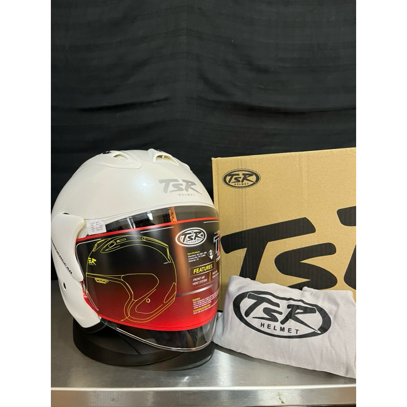 Jual ORIGINAL HELM TSR TX1 SOLID WHITE (Free Stiker Ar*i) | Shopee ...