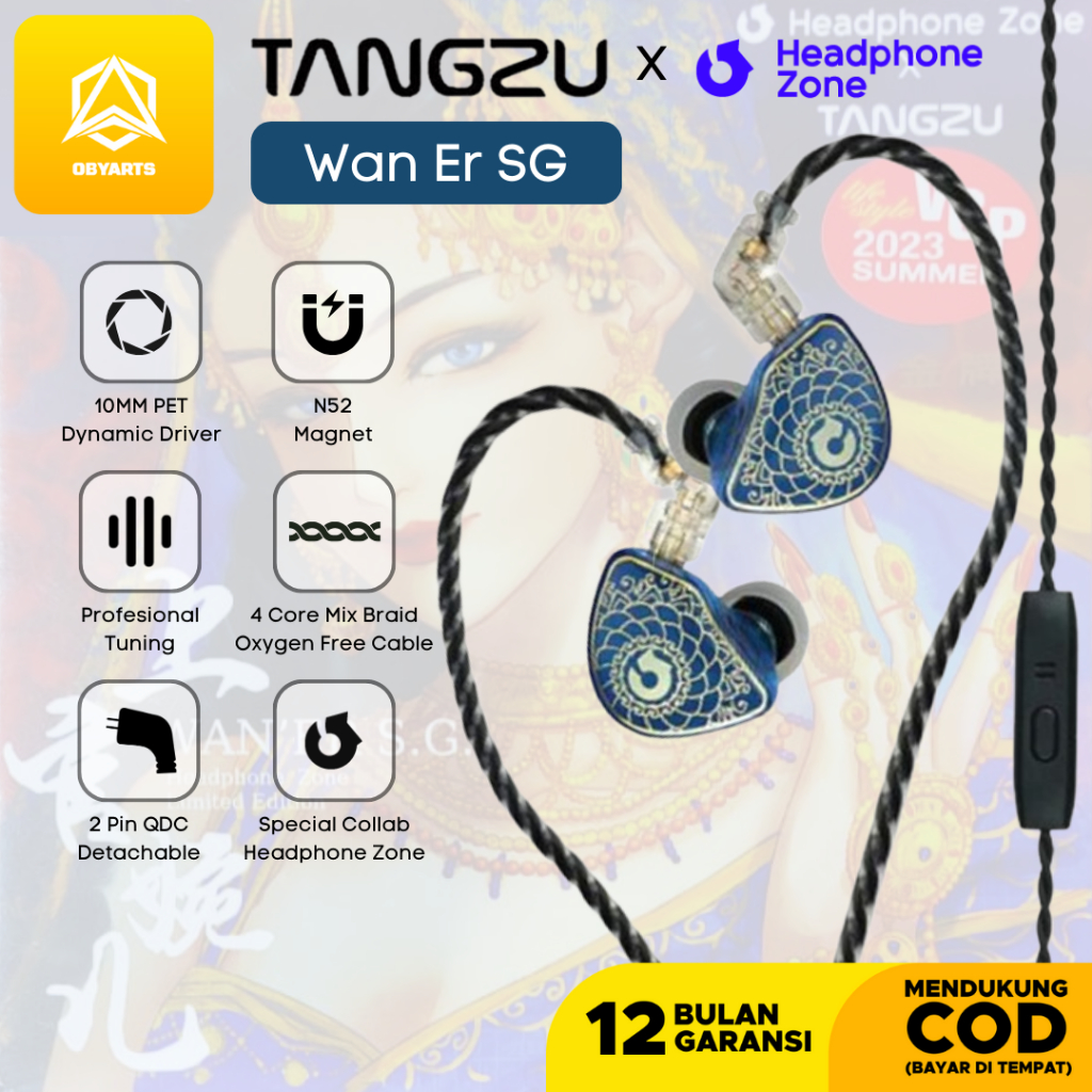 Jual Tangzu x Headphone Zone Wan Er / WanEr Blue With Mic Dynamic ...