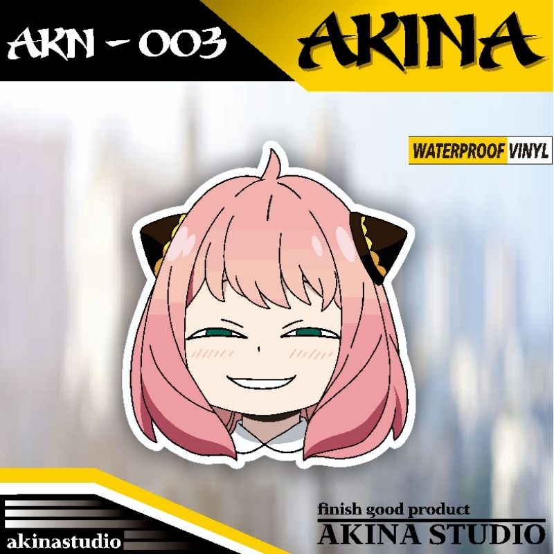 Jual sticker vynil anti air anya forger smile | stiker vynil anti air ...