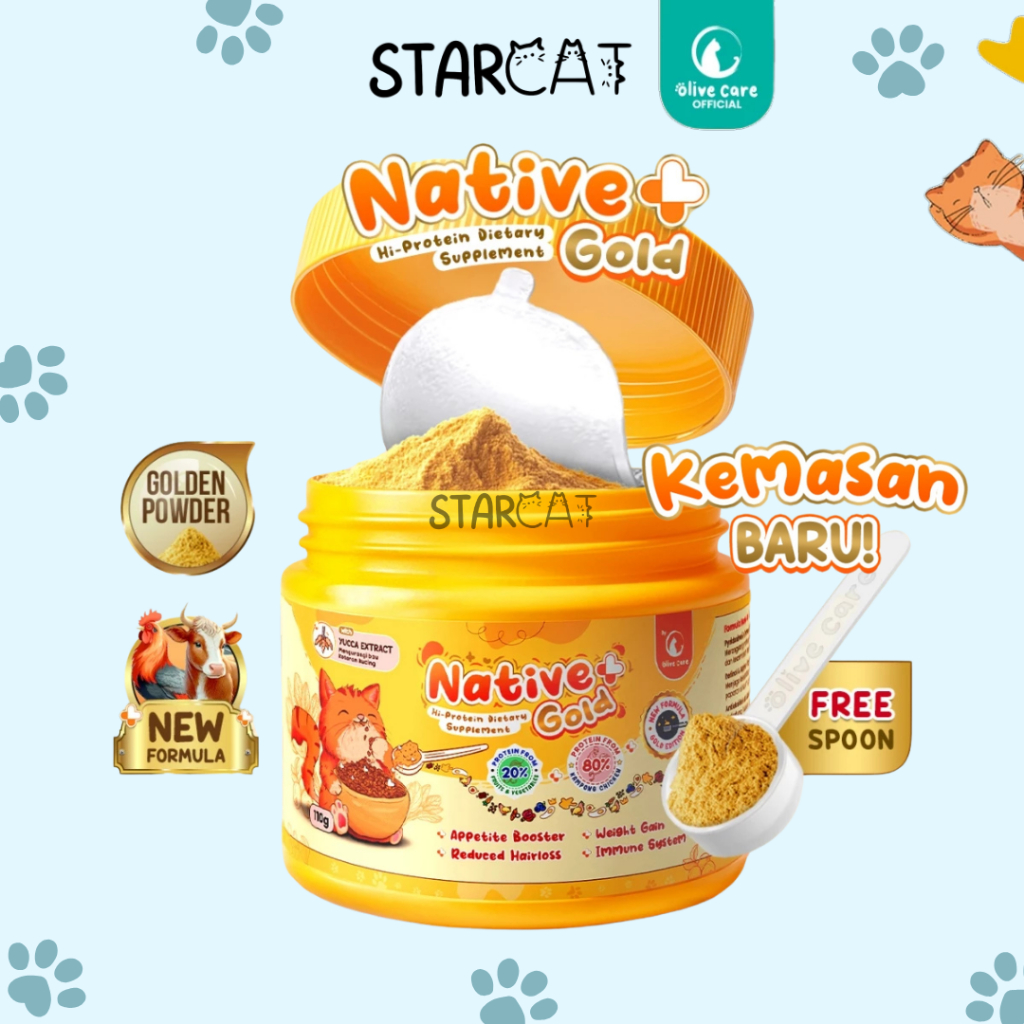 Jual SC Olive Care Native+ Gold Vitamin Kucing Golden Powder Gemuk Bulu ...