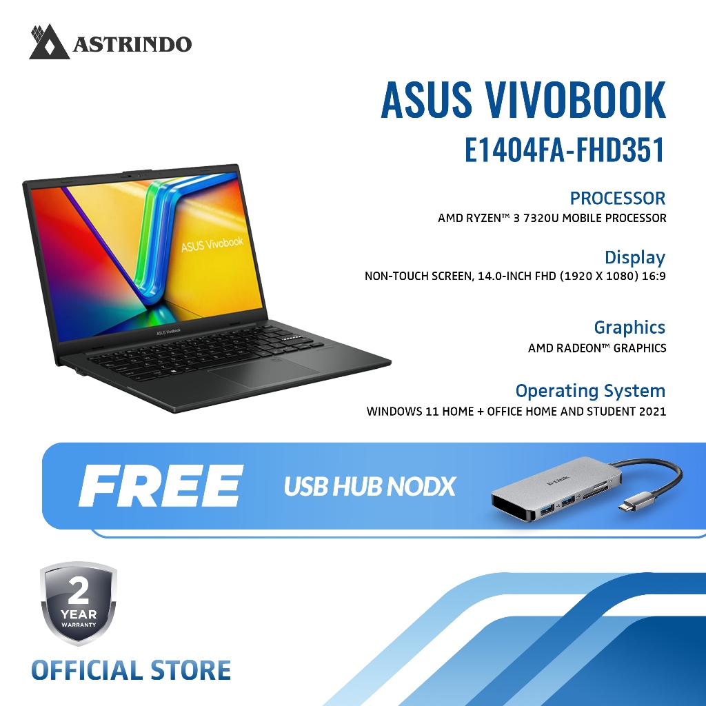 Jual Asus Laptop Vivobook E1404FA - 14" AMD R3-7320U 8G/512G FHD Win 11 ...
