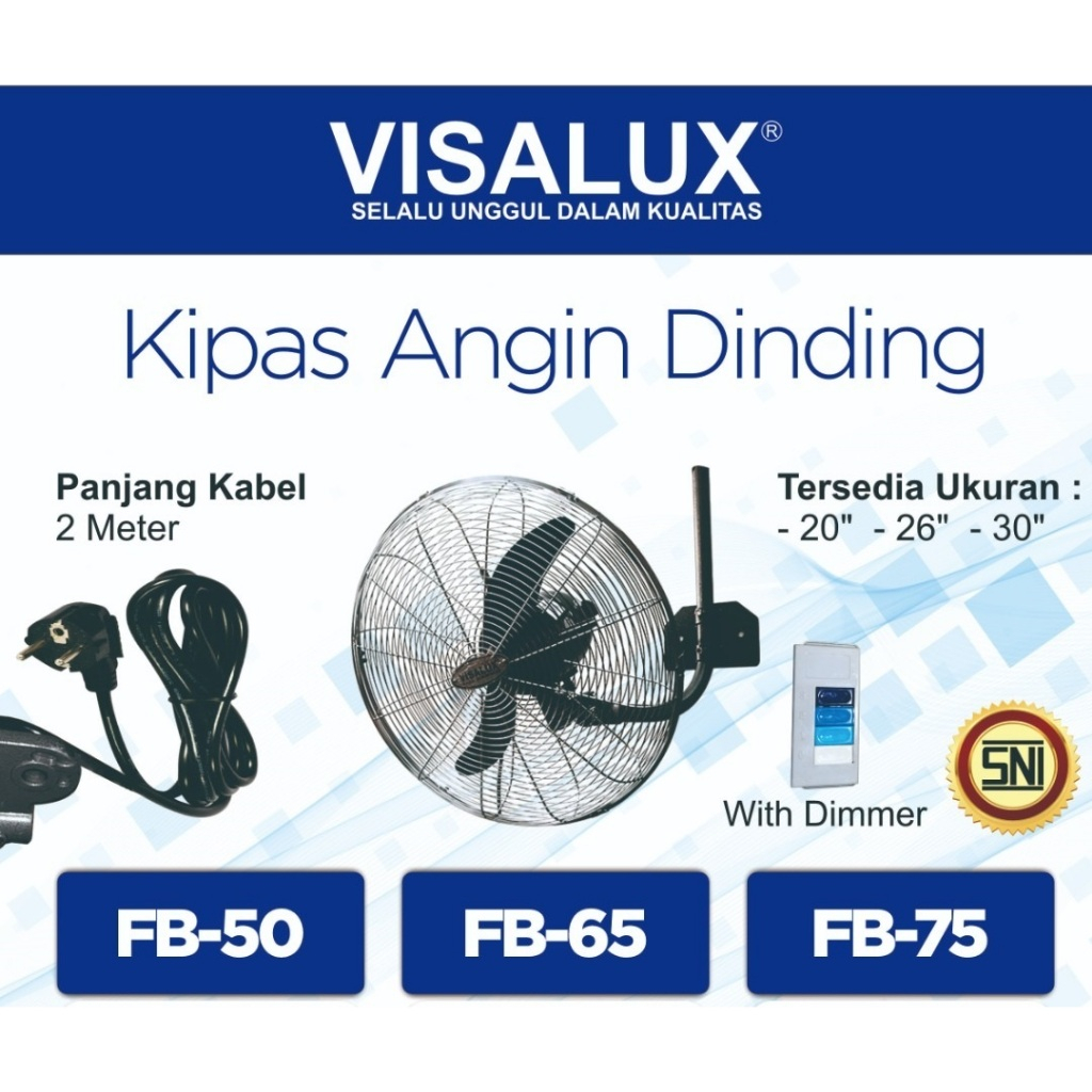Jual KIPAS ANGIN DINDING WF 20''26''30" (2Blade) W/ DIMMER 280W 1400Rpm ...