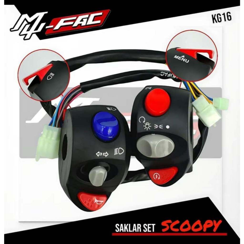 Jual Saklar MUFAC KG16 Set Kiri Kanan Motor Nmax Old Aerox old Nmax Turbo Aerox Connected Nmax ...