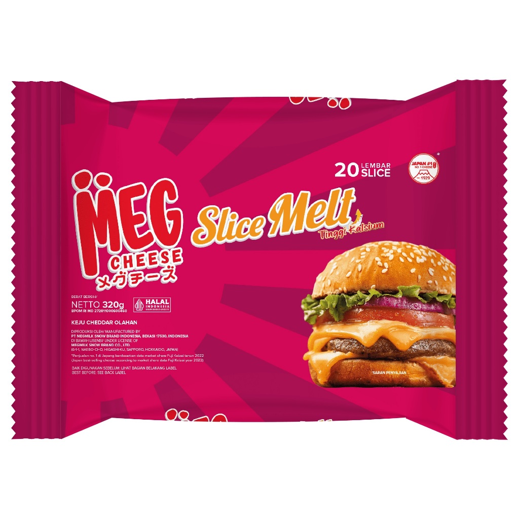 Jual MEG Cheddar Slice Melt 20 lembar – Keju Mudah Leleh – Easy Quick ...
