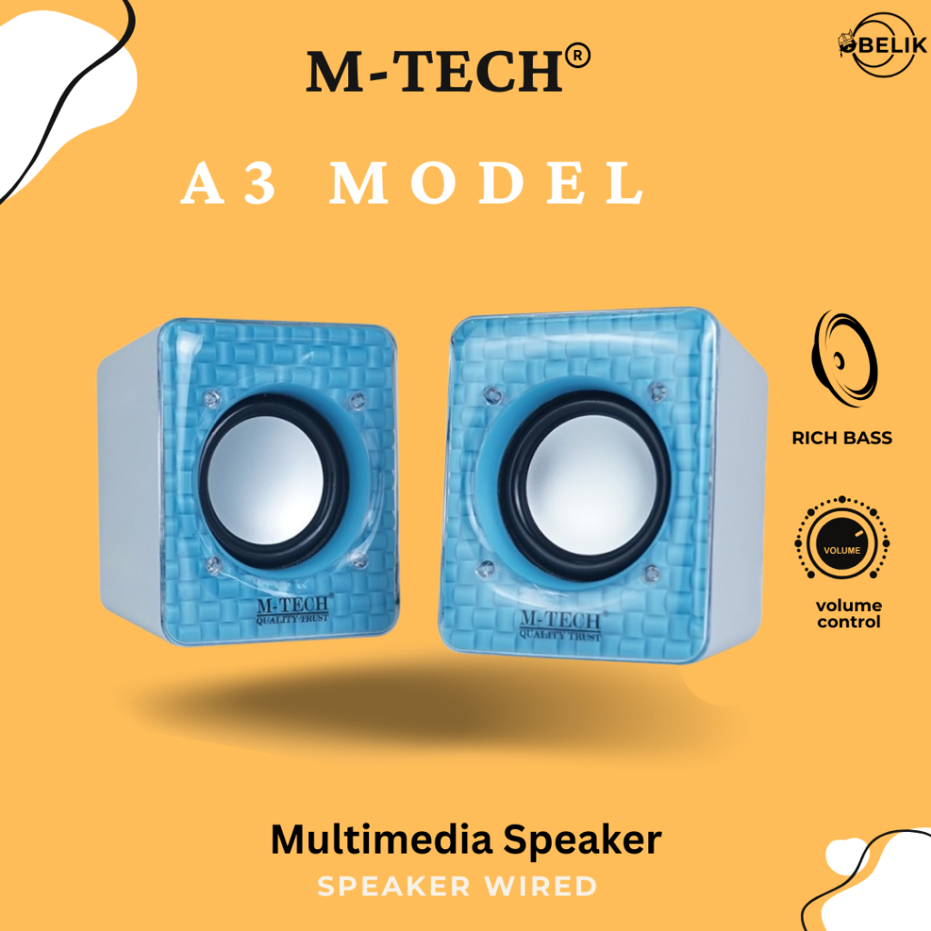 Jual M-TECH Wired Multimedia Speaker A3 Model PC Komputer / Laptop ...