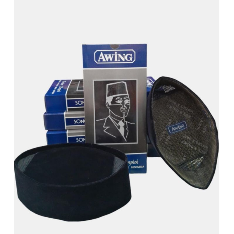 Jual Peci Songkok Awing ac/Kopiah Hitam Awing polos | Shopee Indonesia