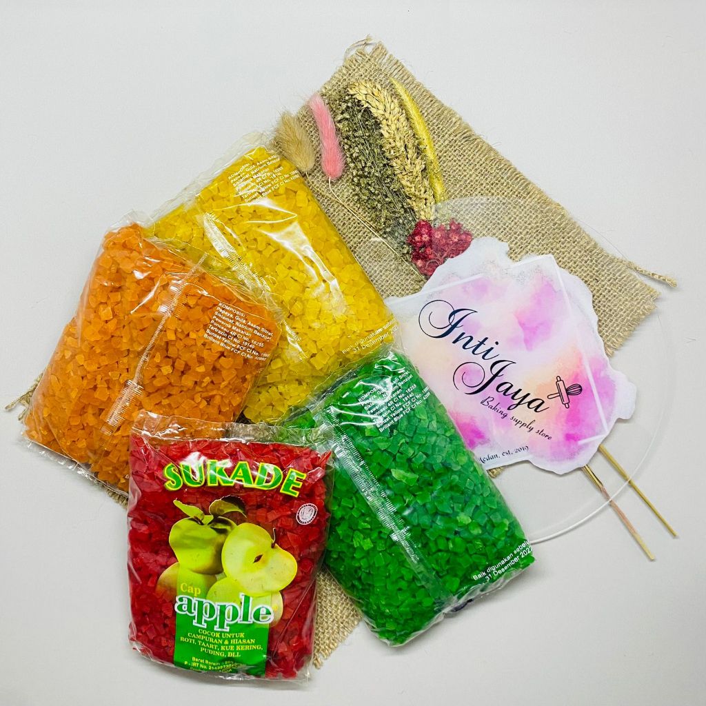 Jual CAP APPLE SUKADE/ BUAH KERING 4 WARNA 1 KG | Shopee Indonesia