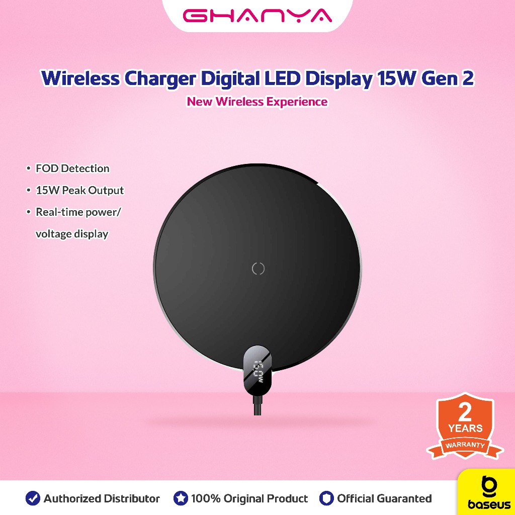 Jual Baseus Wireless Charger Digital LED Display 15W Gen 2 Fast ...