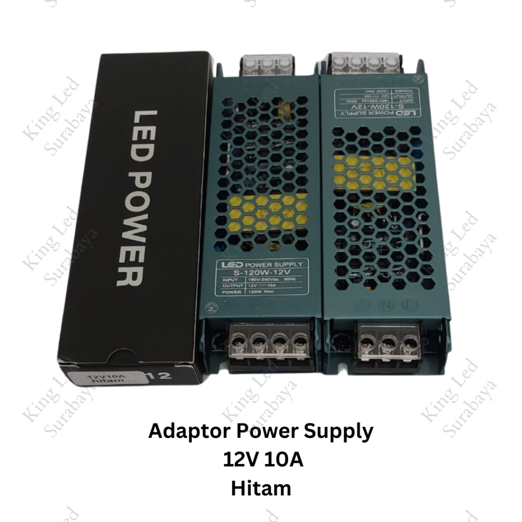 Jual Adaptor Slim 12V 10A Power Supply LED Switching 120W 12 Volt ...