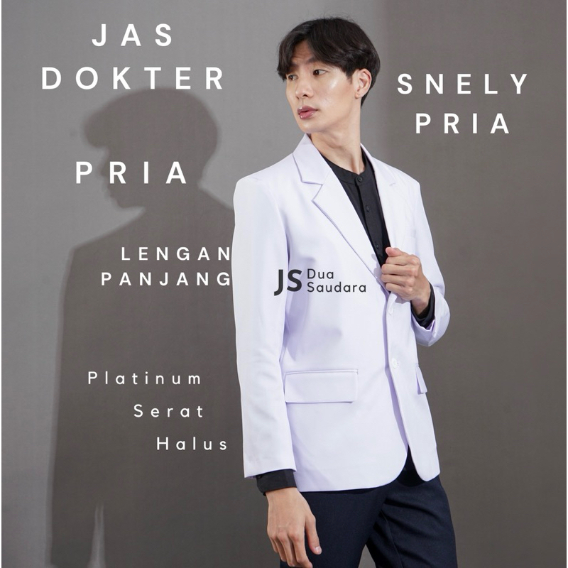Jual jas dokter pria lengan panjang / sneli pria lengan panjang ...