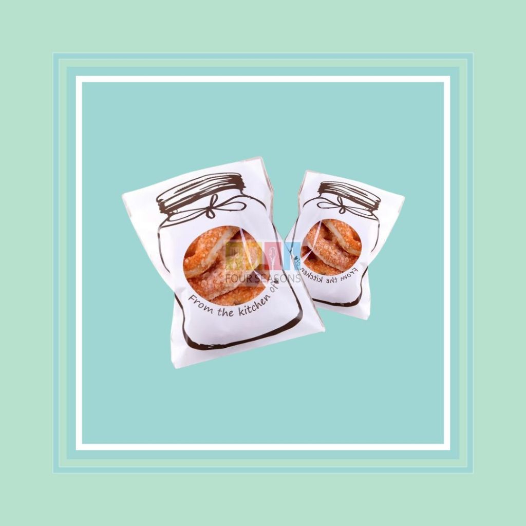 Jual COOKIES BAG COOKIE JAR - WHITE UK.12 CM X 18 CM plastik bungkus ...