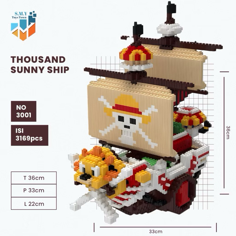 Jual TSC Nano Blocks THOUSAND SUNNY SHIP ONE PIECES 3D Model, Mainan ...