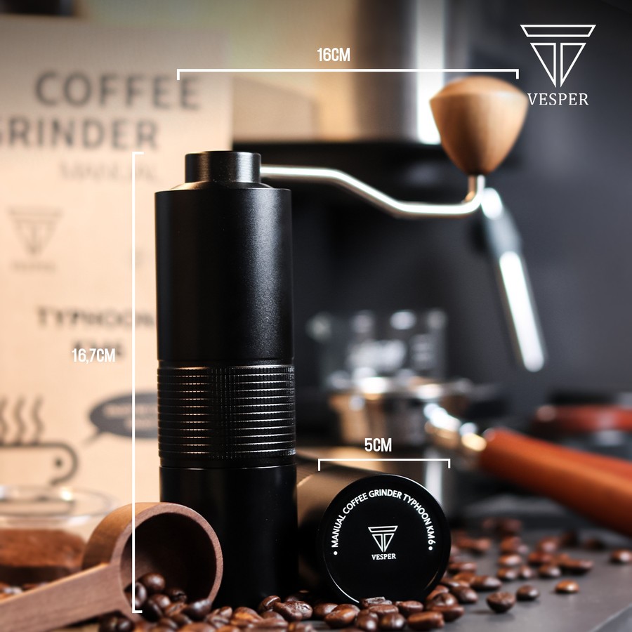 Jual vesper manual coffee grinder typhoon KM6 with 7stars burr / alat ...
