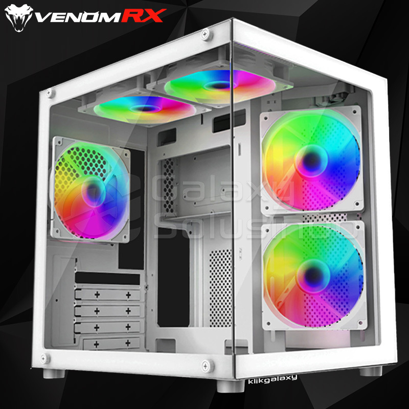 Jual VenomRX Radahn Tempered Glass M-ATX Gaming Case - Black White ...