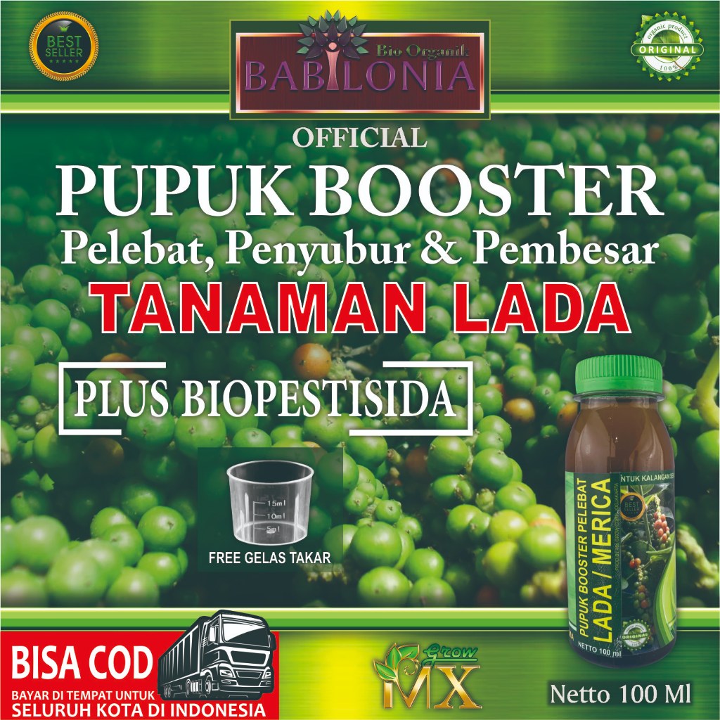 Jual Pupuk Organik Cair Pelebat Penyubur Pembesar Buah Lada 100 ml / Booster tanaman lada ...