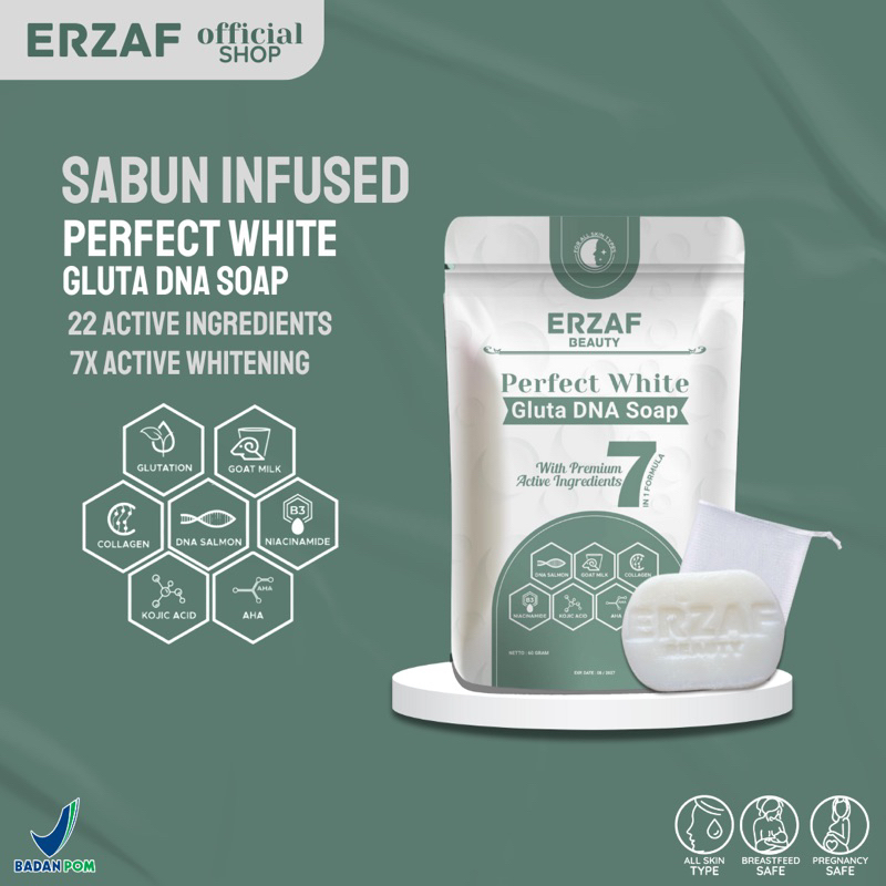 Jual (SABUN INFUSED) PERFECT WHITE GLUTA DNA SOAP BY ERZAF (SABUN PEMUTIH BADAN DAN WAJAH BPOM ...