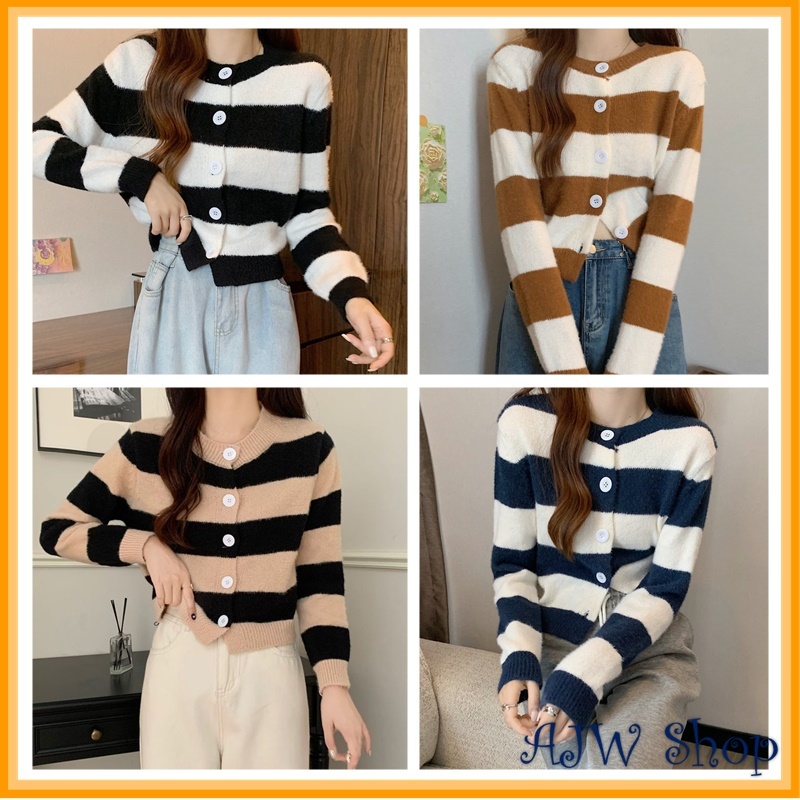 Jual AJW Cardigan Korean Style Premium Rajut Import Kekinian Elegan dan Mewah WAE | Cardigan ...