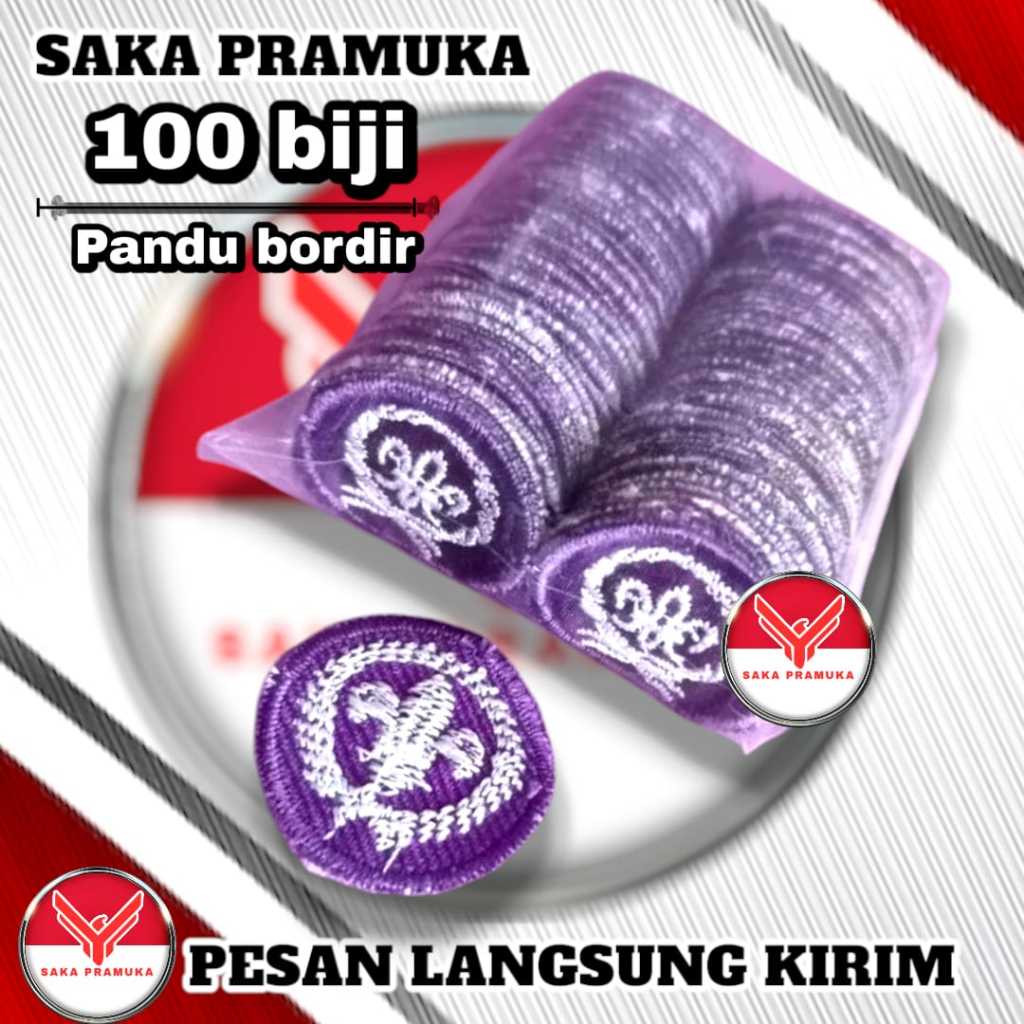 Jual isi 100 pcs badge logo pandu wosm bulat pramuka bordir | Shopee ...