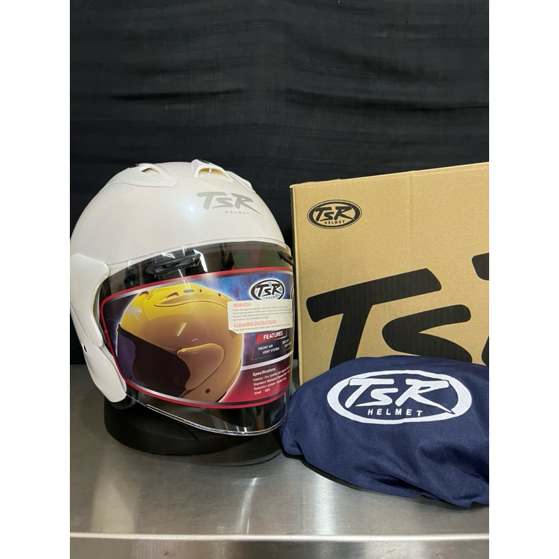 Jual ORIGINAL HELM TSR RAM 4 GLASS WHITE | Putih Solid | (Free Stiker ...