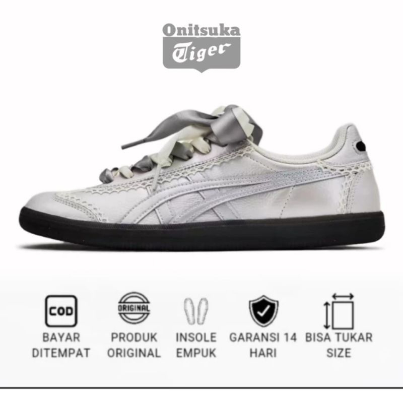 Jual Sepatu onitsuka tiger original Tokuten silver ballet women // free paperbag & kaoskaki ...