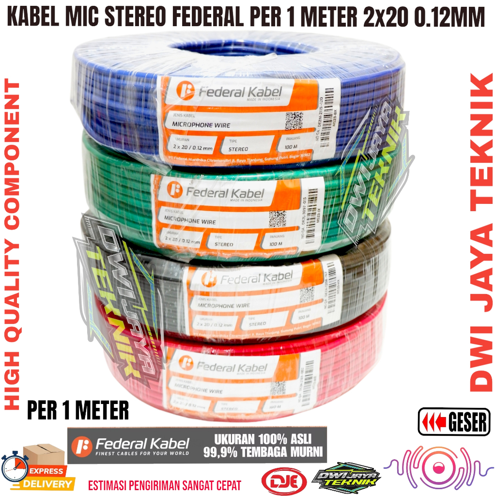 Jual kabel mic stereo federal kabel mic murah eceran / METERAN | Shopee ...