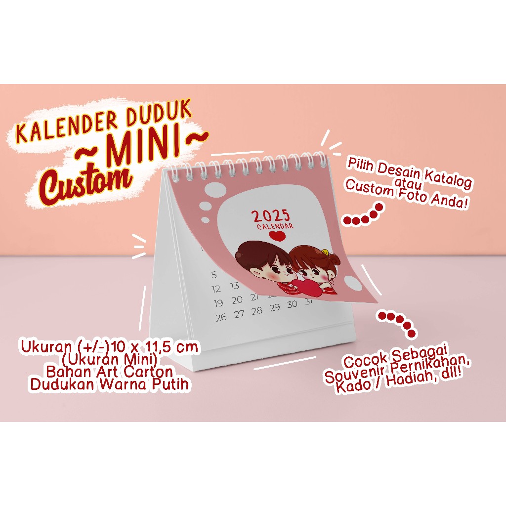 Jual Kalender Meja / Kalender Duduk Ukuran Mini Tahun 2025 - BISA ...