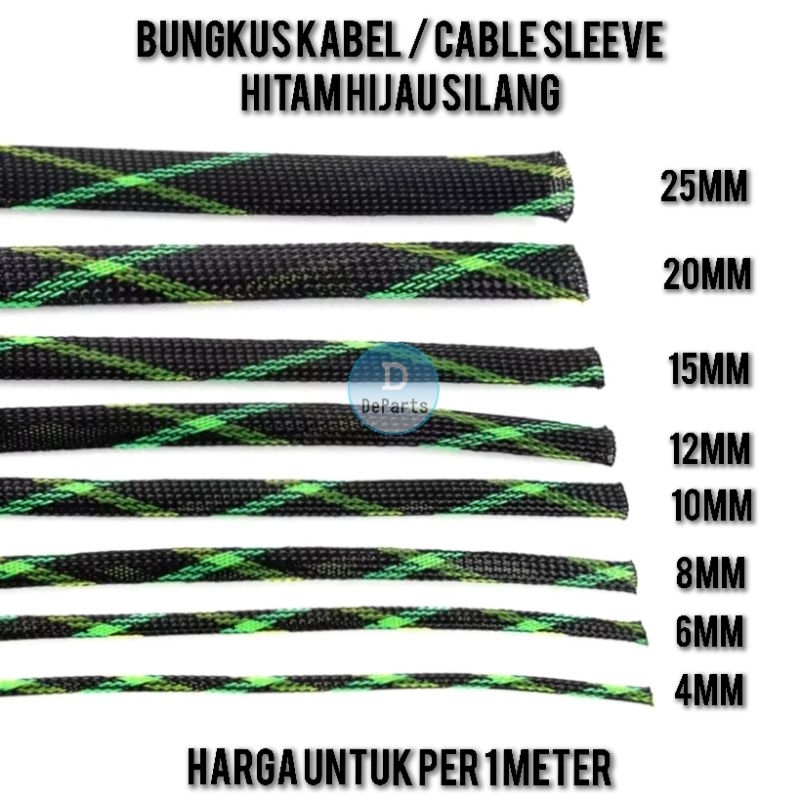 Jual [Per 1 Meter] Braided Cable Sleeve - Sleeving Cable Bungkus Kabel ...