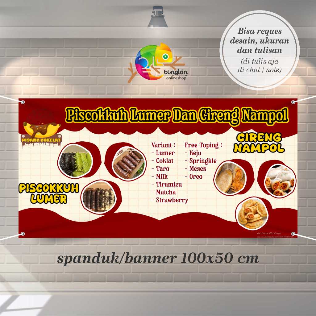 Jual Cetak Spanduk Banner Piscok Lumer Dan Cireng Nampoll | Shopee ...