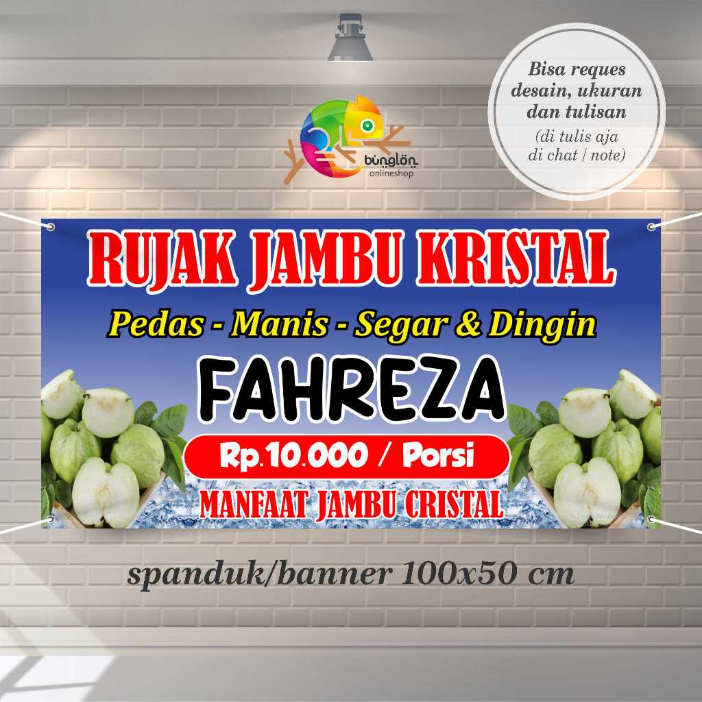 Jual Cetak Spanduk Banner Rujak Jambu Kristal | Shopee Indonesia