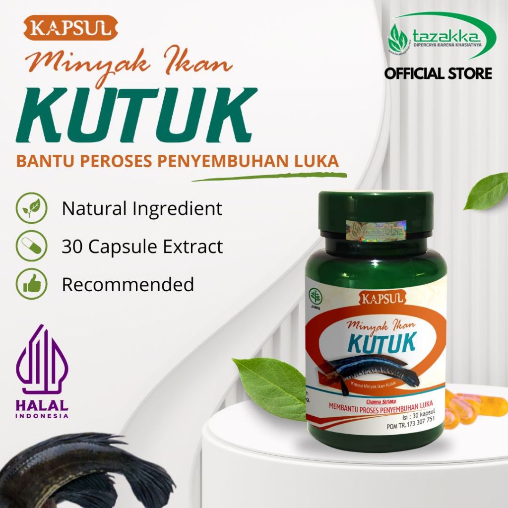 Jual Obat Penyembuh Luka Pasca Oprasi Minyak Ikan Kutuk / Gabus Ekstrak Herbal Tazakka Original ...
